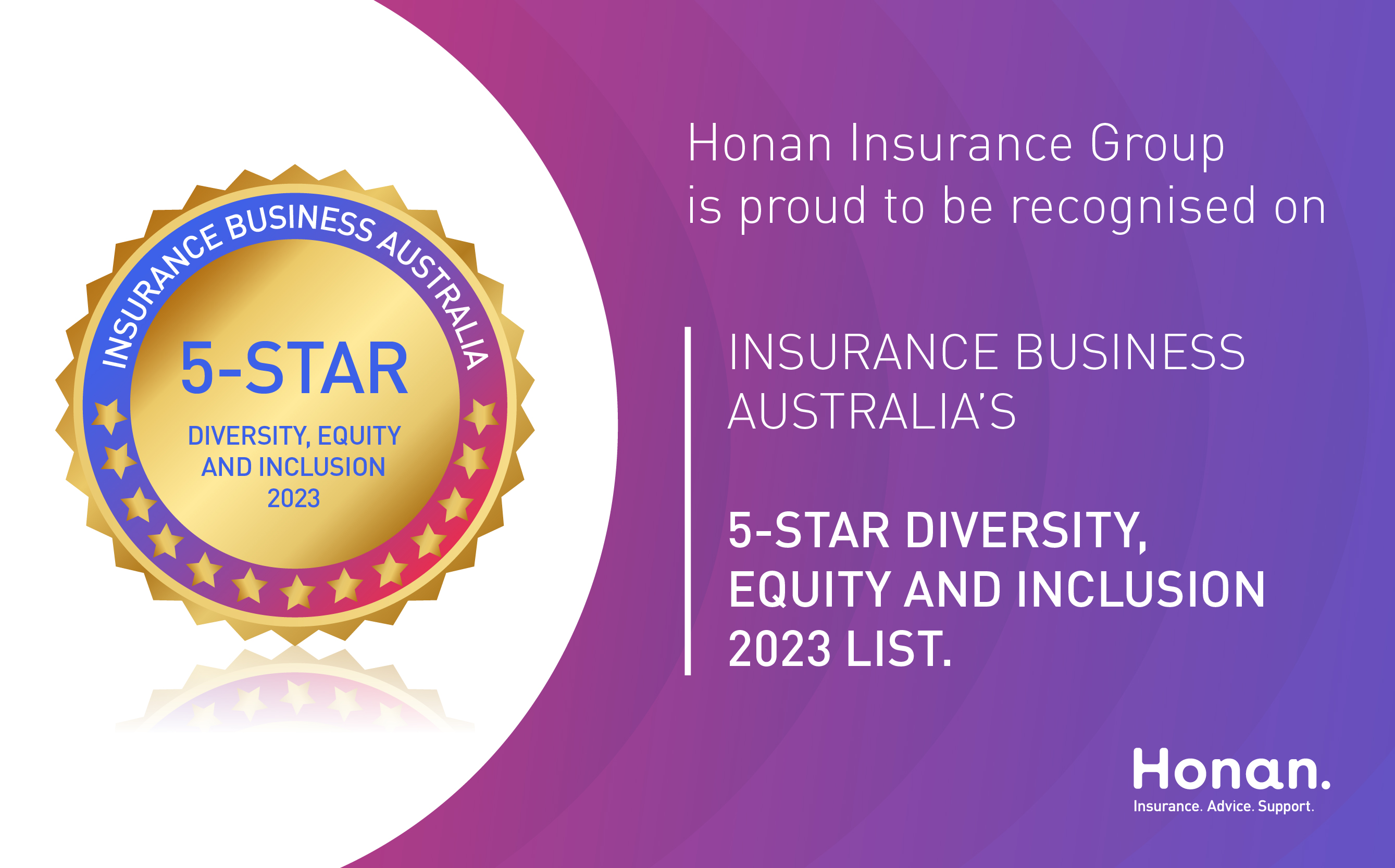 Honan Insurance Group recognised on Insurance Business Australia's 5-Star Diversity, Equity ...